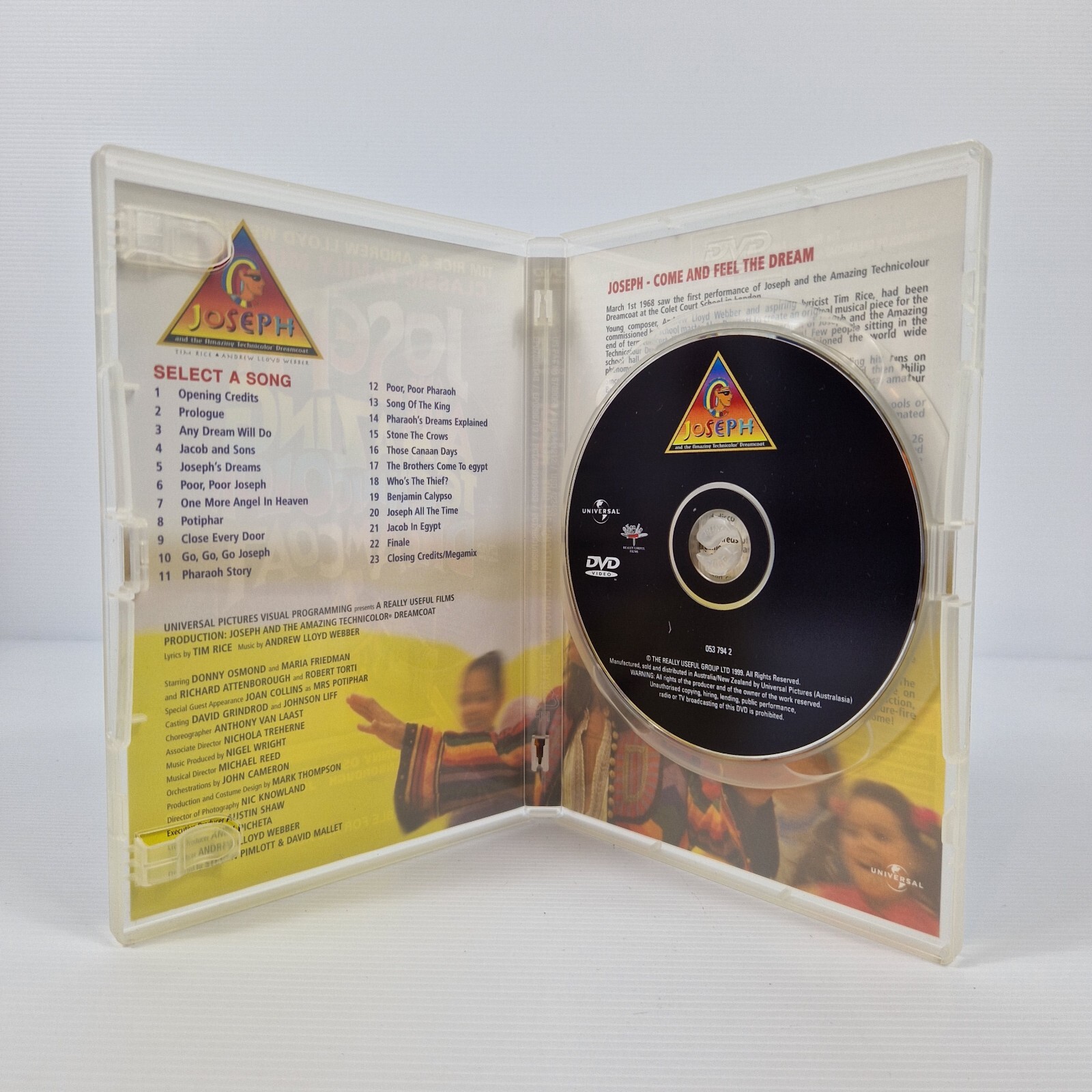 Joseph And The Amazing Technicolor Dreamcoat (DVD, 1999) for sale ...