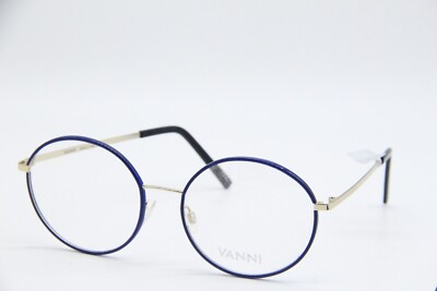 NEW VANNI V6207 C44 BLUE GOLD BLACK AUTHENTIC EYEGLASSES FRAMES 55-20 ...