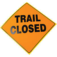 VOSS SIGNS 416 TC YR YELLOW PLASTIC REFLECTIVE SIGN 12" TRAIL CLOSED | eBay