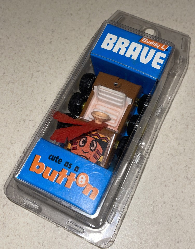Vtg BUDDY L BRAVE Buttons Steel Diecast Car NO. 4101 RARE New In Orig ...