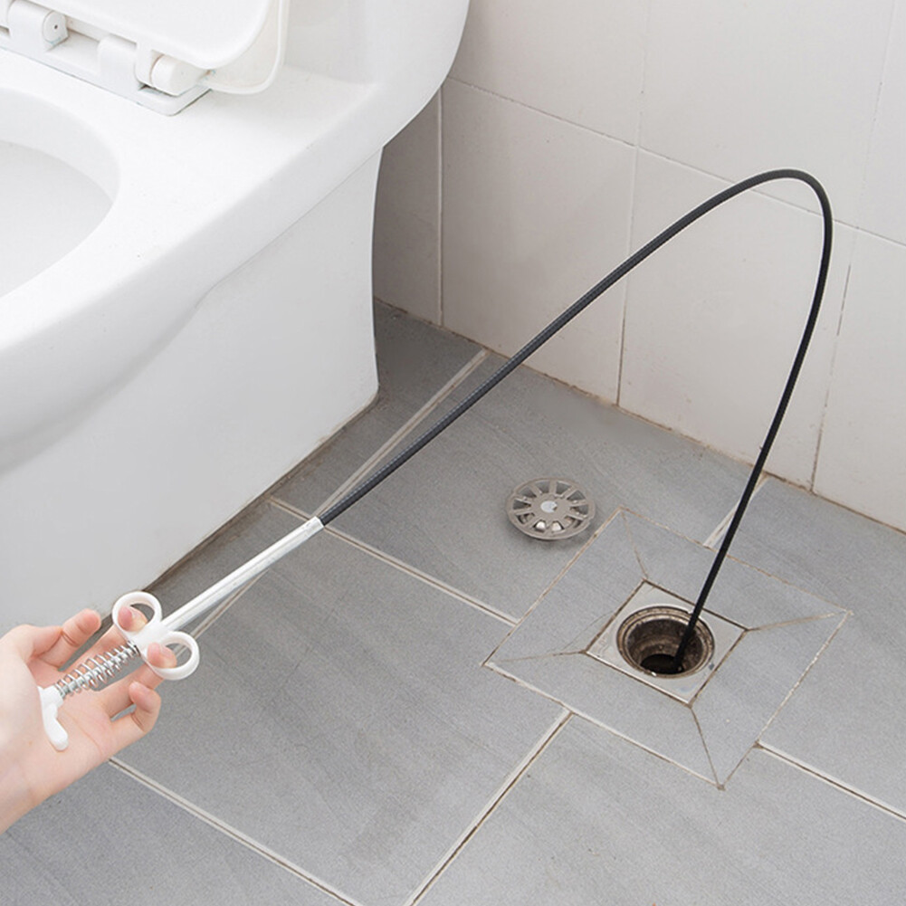 Kitchen Bendable Long Sink Cleaning Hook Sewer Dredging Tool Spring Pipe | eBay
