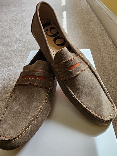 1901 Men's Tan Suede Leather Casual Loafer Slip On Shoes Size 11M | eBay