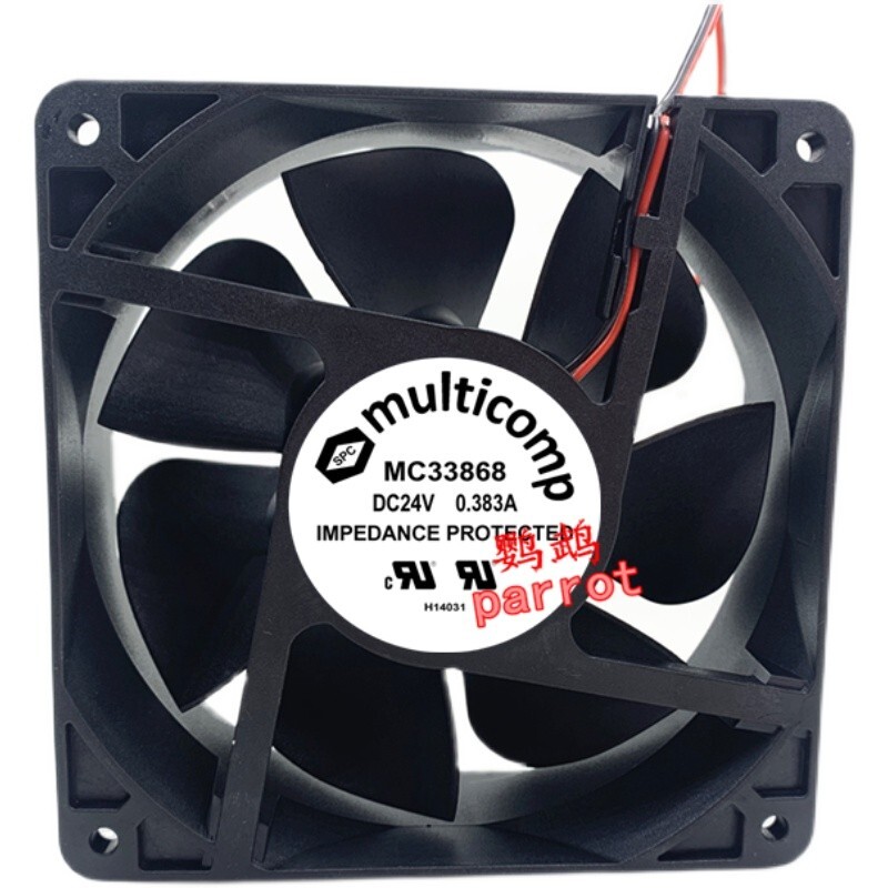 1 PCS multicomp Fan MC33868 DC24V 0.383A 12CM 12038 2 wire cooling fan ...