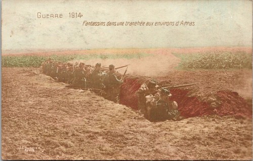Guerre 1914 France WW1 French Soldiers Trench Colorized Photo Postcard ...