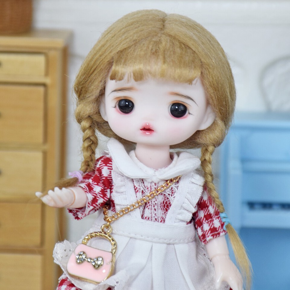 16cm / 6 inch Height Mini Girl Doll Cute Toy Removable Dress Shoe Wigs ...
