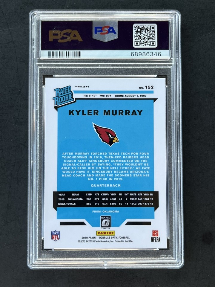 2019 Panini Donruss Optic Kyler Murray Holo Rated Rookie RC SP Cards ...