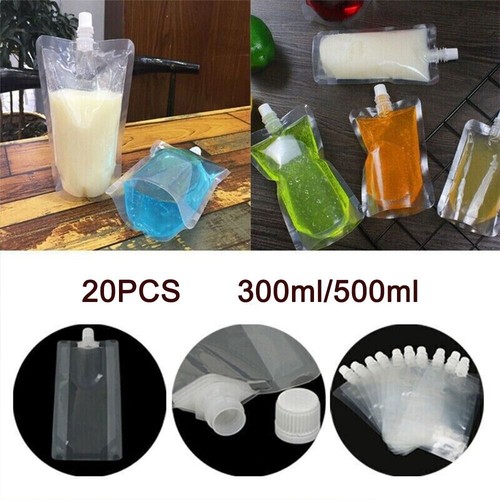 Bags Plastic Stand Up Bag Booze Bottle Drink Pouch Transparent Nozzle ...