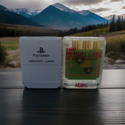 Lot of 2 PlayStation 1 PS1 Authentic Memory Cards OEM Works With Games ...