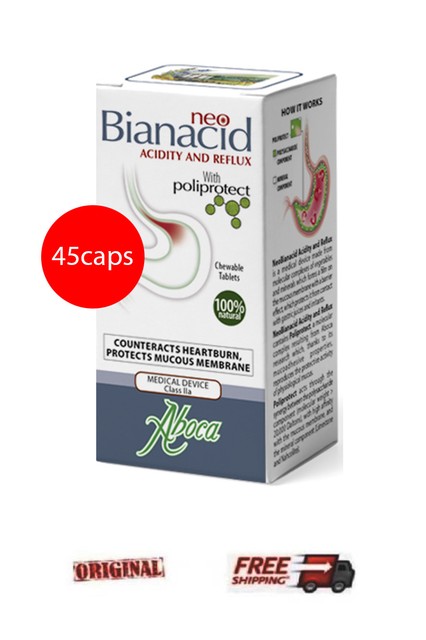 2 X 45 Tablets Aboca Neo BIANACID Acidity Stomach Reflux Gastritis for ...