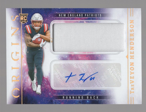 TREVEYON HENDERSON 2025 PANINI ORIGINS RPA RC AUTO/PATCH *NEW ENGLAND ...