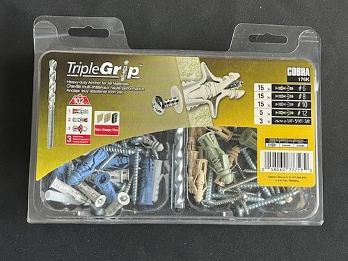 Cobra Triple Grip Multi-Purpose Anchor Kit with Screws | eBay