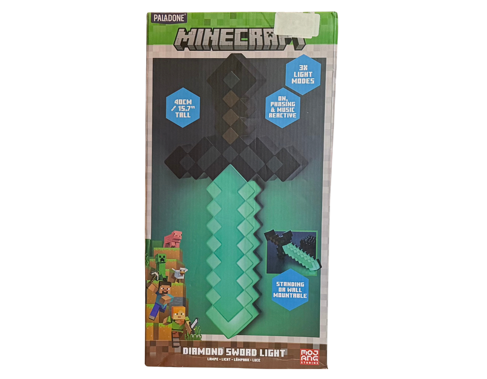 Minecraft Diamond Sword Light 15.7" – 3 Modes – USB-C or AAA – Paladone ...