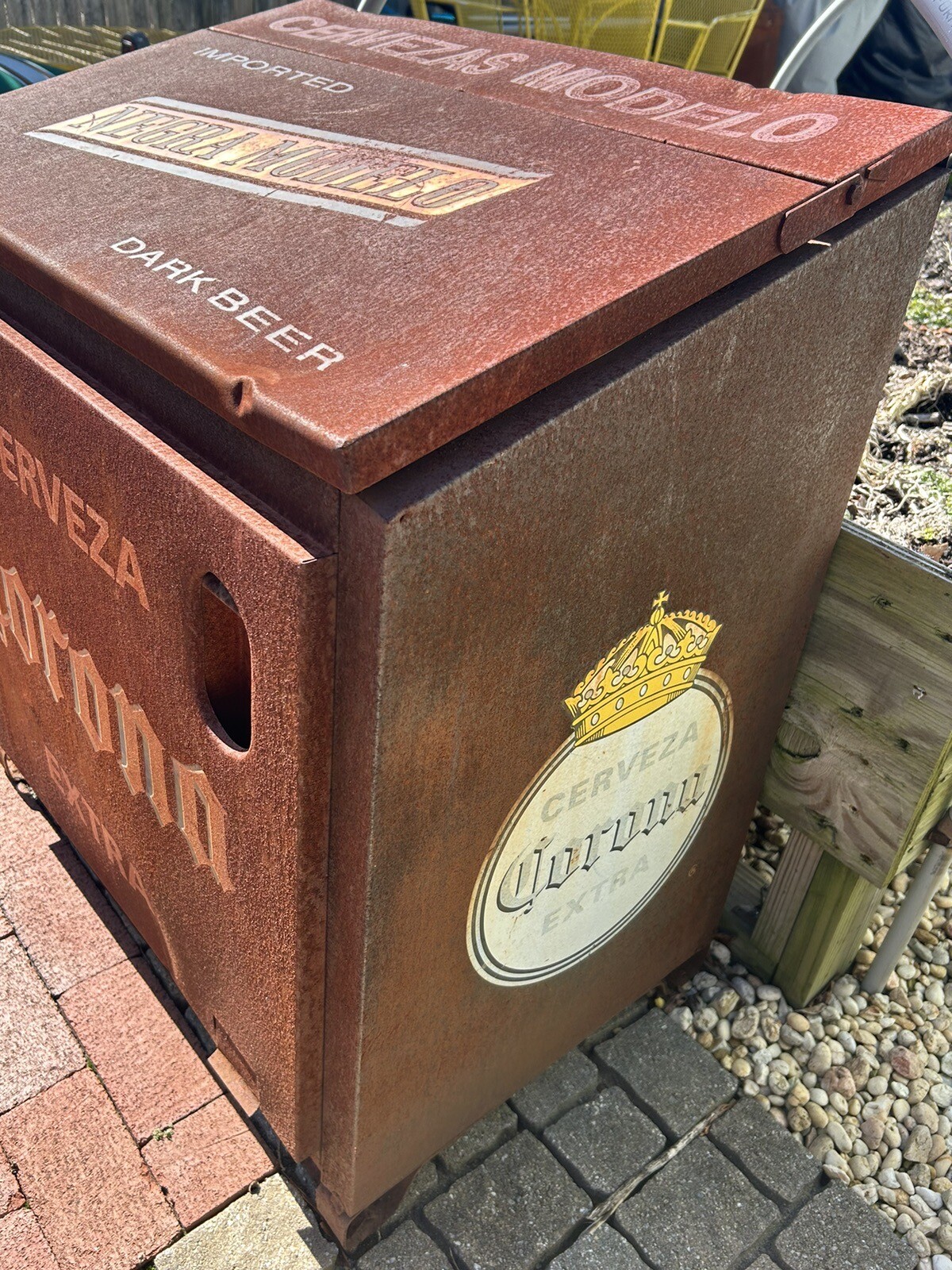 Vintage Beer Ice Chest Cerveza Corona Extra Cooler Breweriana Negra ...