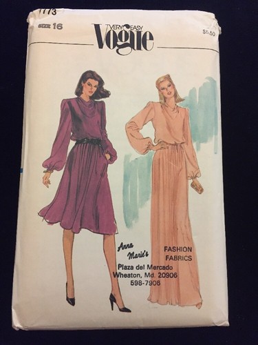 Vintage Very Easy Vogue Pattern 7773 Misses’ Dress Size 16 | eBay