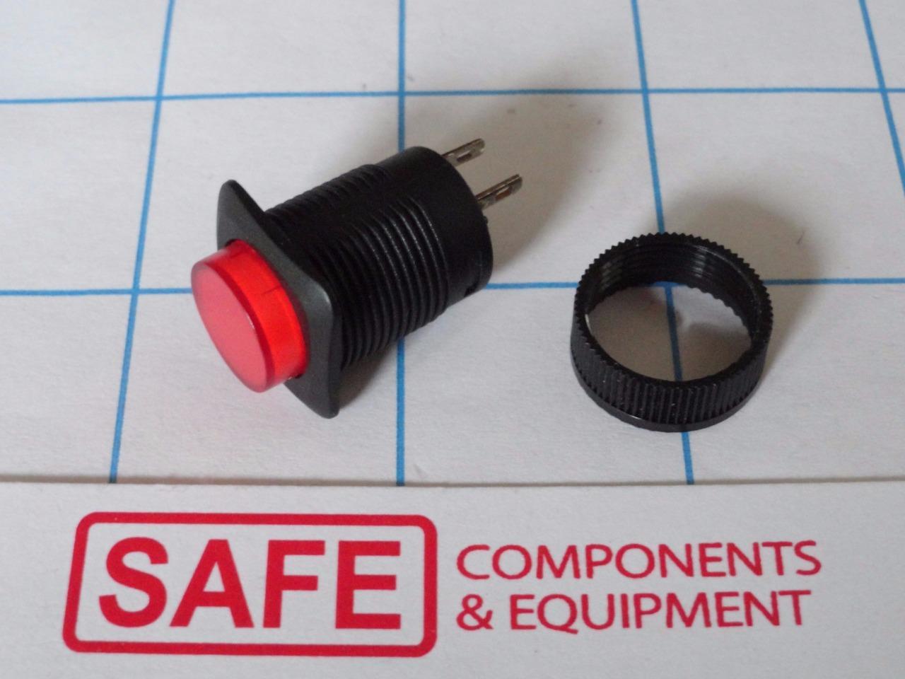 Push Button Round Red Bezel Qty-2 SPST-NO e-Switch RP3508-ABLKREDNNS ...