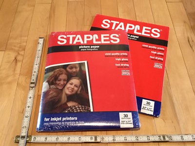 39 Sheets Staples Picture Paper High Gloss 8.5x11" For Inkjet Printers ...