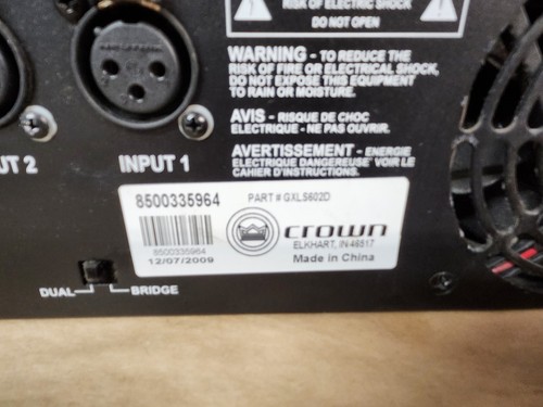 Used Crown XLS 602 Power Amplifier Powers up Rack Mount Parts units | eBay