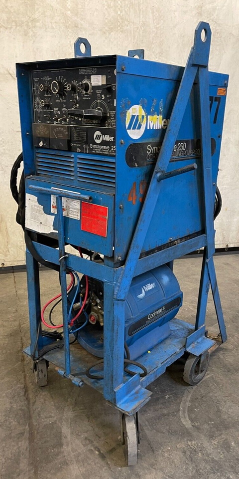 MILLER SYNCROWAVE 250 KA774387 WELDER W/MILLER COOLMATE 4 WATERCOOLANT ...