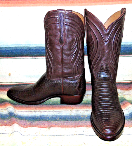 Mens Rujo The Marcus Brown Teju Lizard / Leather Cowboy Boots 11.5 EE ...