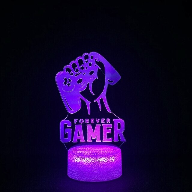 3D LED Gamer Light Colour Night Light Touch Table Lamp Gift For Gaming ...