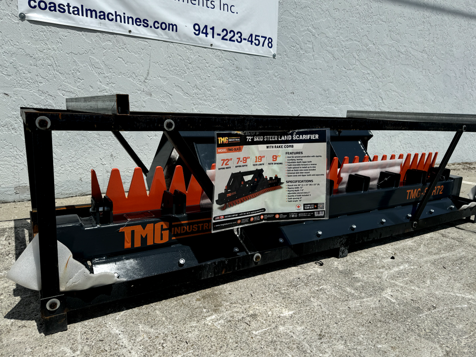 TMG Industrial 72” Skid Steer Land Ripper w/Rake Comb Scarifier ...