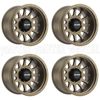 (4X) Method MR605 NV Wheels [20x12|8x170|ET:-52|CB:124.9] Method Bronze ...