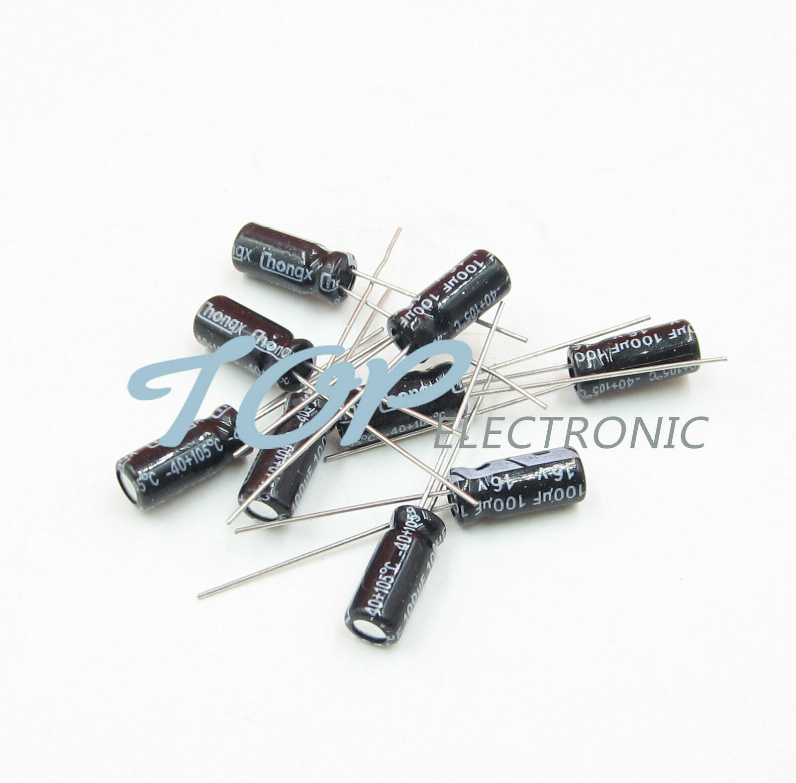 100pcs 100uF 16V 105°C Radial Electrolytic Capacitor 16V100UF 5x7mm NEW ...