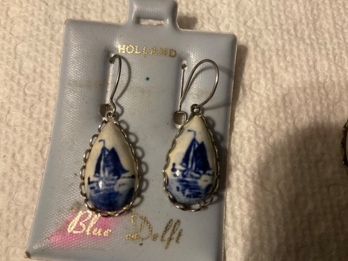 Delft windmill pendant and set vintage delph earrings. | eBay