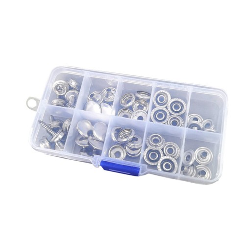 Stainless Steel Screw Buckle Metal Snap Fastener Kit Fabric Snaps ...