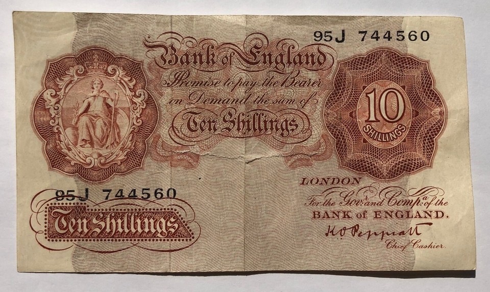 OLD BRITISH BANK NOTES 10 SHILLINGS ONE POUND £1 FIVE POUNDS £5 CHOOSE ...