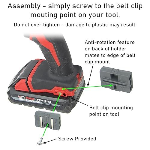 Universal Fit Magnetic Bit Holder Securely Mounts To Belt Clip Screw ...