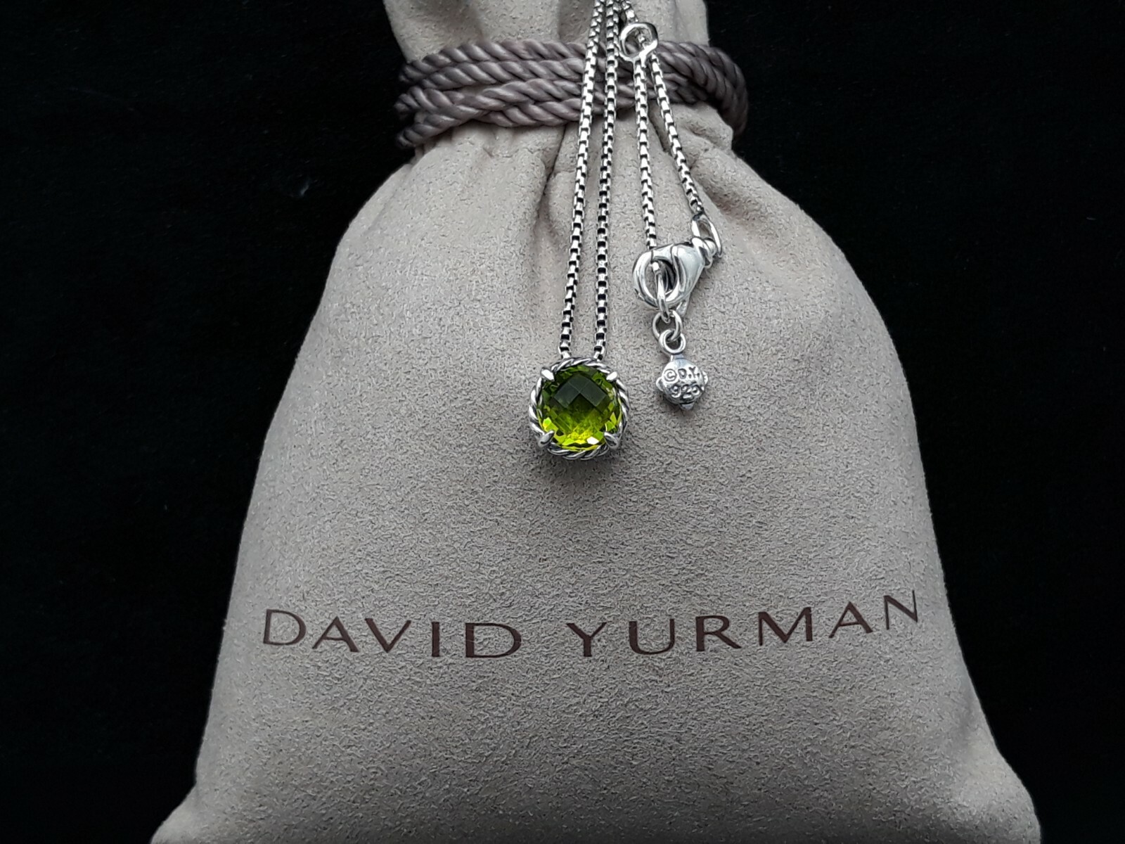 David Yurman Chatelaine Pendant Necklace with Peridot 16-17" baby Box ...