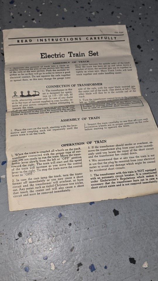 Marx 14755 Steam Type Electric Train Set #490 Locomotive + Cars ...