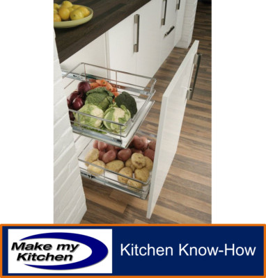 Hafele 400mm Pull Out Vegetable Baskets SOFT CLOSE For Hinged Doors ...