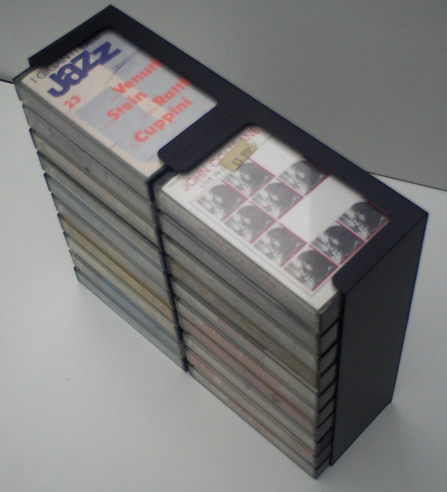 Black Cassette Tape tray (Holds 20 tapes, 2x10) storage/holder/stand ...