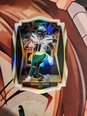 2020 Select Denzel Mims Premier Level White Prizm Die Cut RC #163 ...