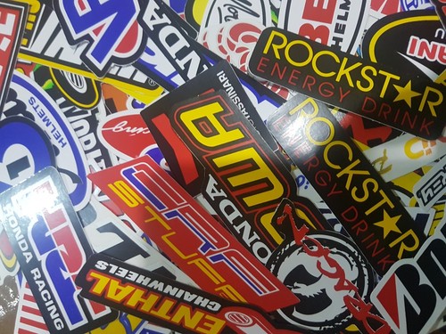 50x Logo Helmet Stickers Decals Motocross Motorcycles Car Vintage Decal ...