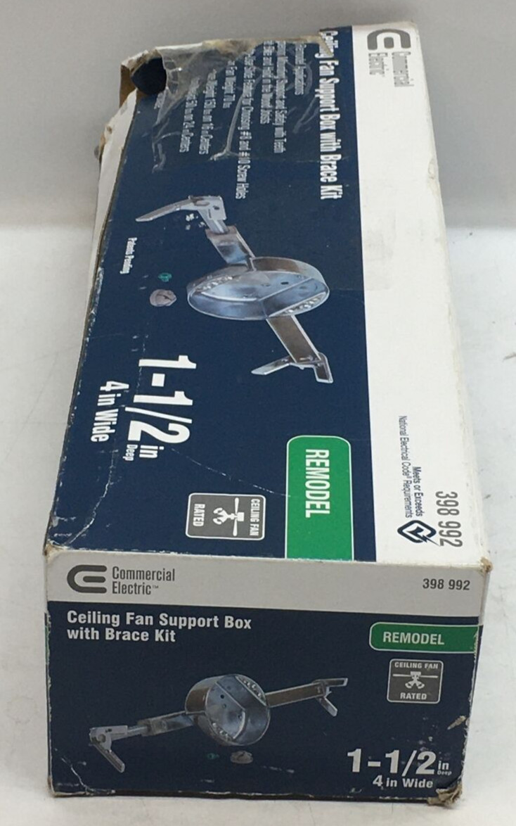 Ceiling Fan Support Box With Brace Kit Commercial Electric | Shelly ...