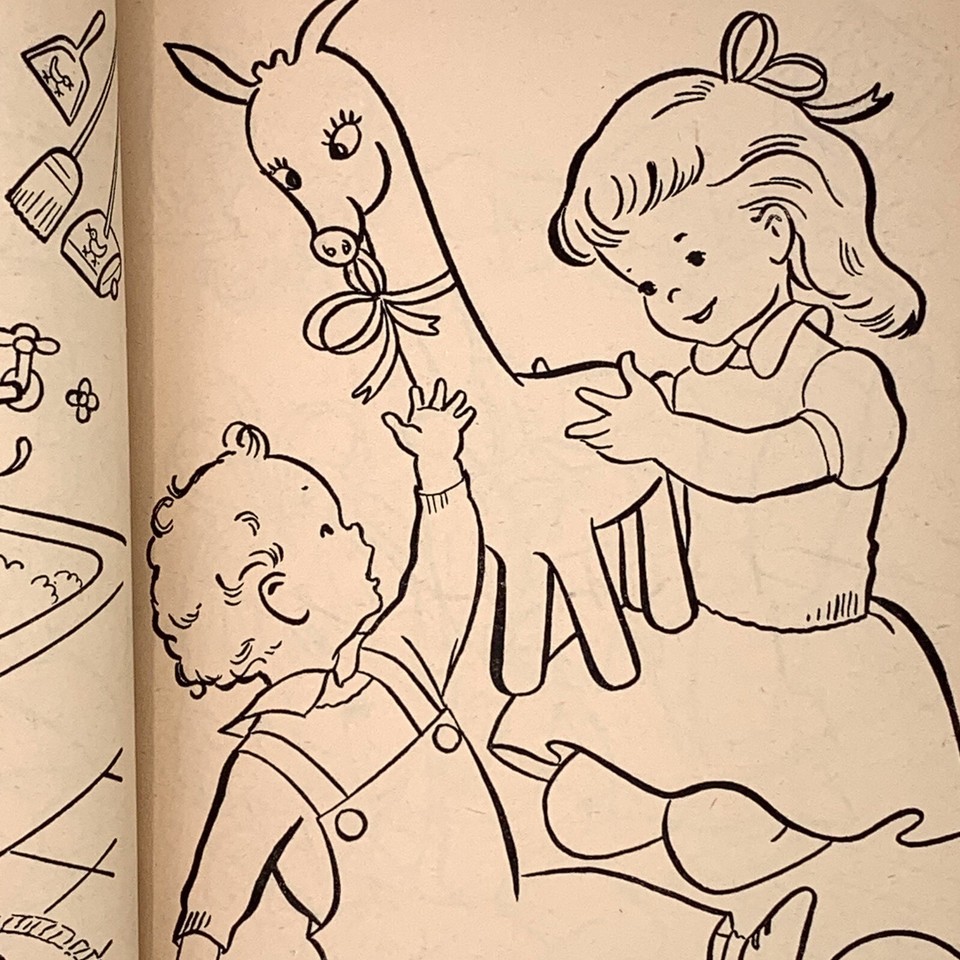 Vintage Coloring Book 1959 Merrill Good Time Paint Book Used 10 of 250 ...