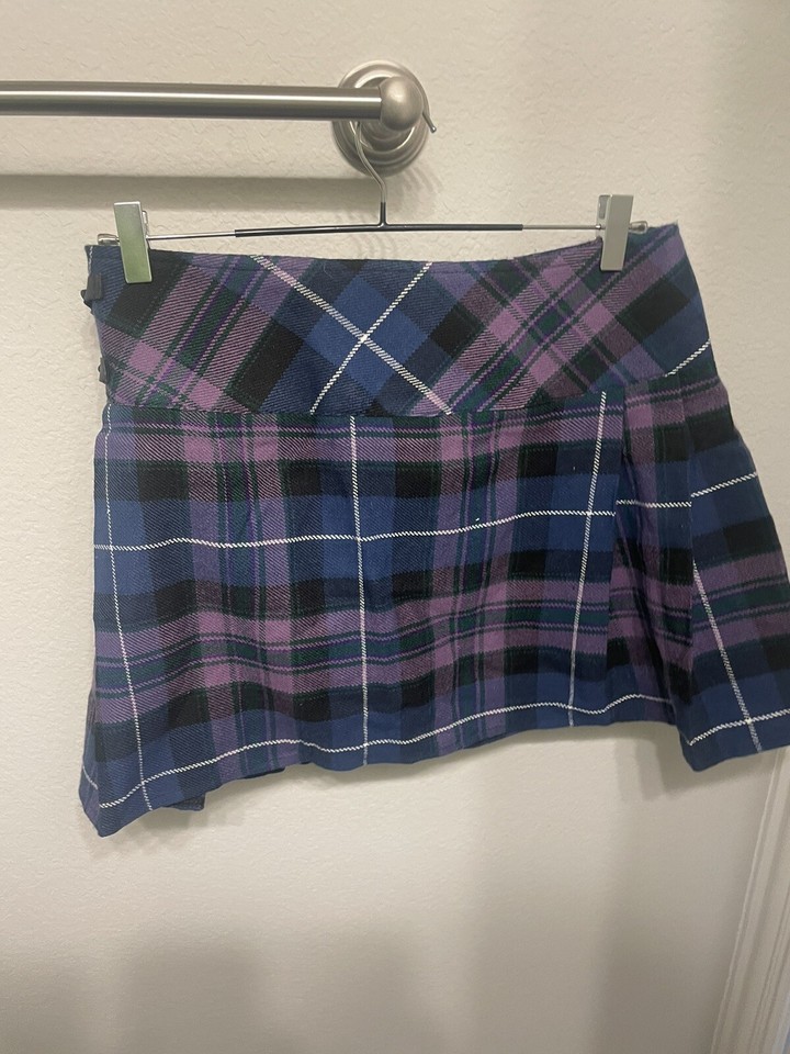 Scottish Design Tartans Green Blue Purple Plaid Kilt Size 38 Adjustable ...
