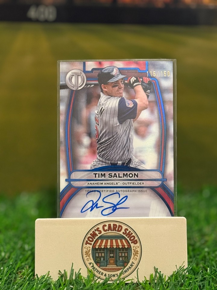 2025 Topps Tribute Tim Salmon On Card Autograph Auto Blue 115/150 ...