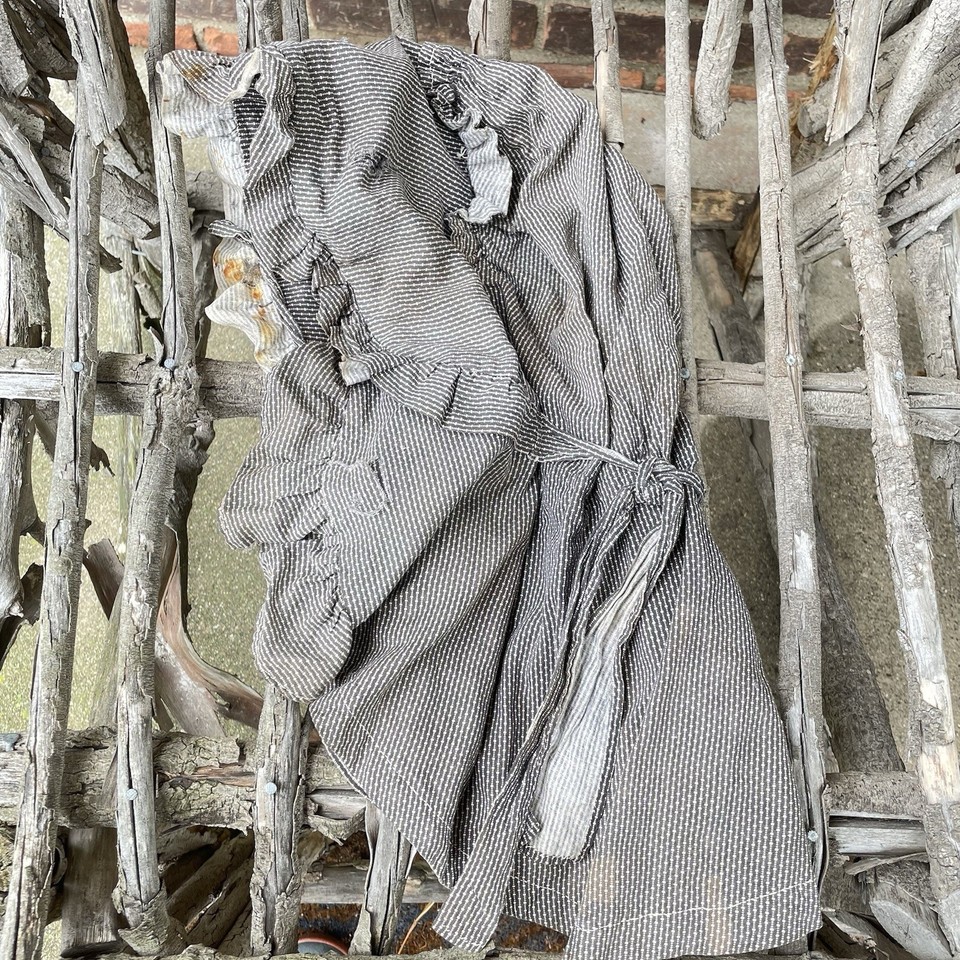 ANTIQUE CALICO HAND SEWN EARLY PRIMITIVE PRAIRIE BONNET KENTUCKY LOG ...