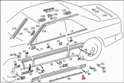 Genuine MERCEDES Sl A124 R107 W107 W124 Cabrio Fastener button ...