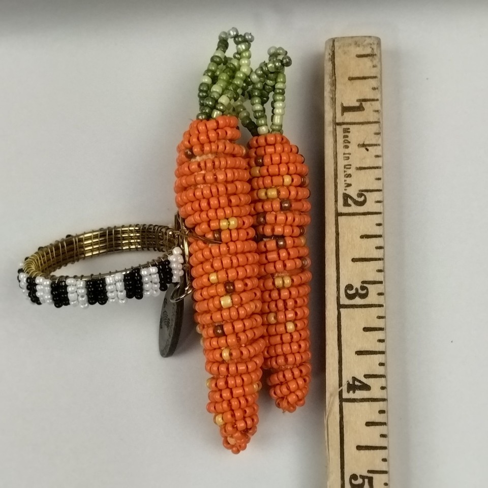 Very Rare Mackenzie Childs Beaded Carrot Bunch Retired Napkin Ring ...