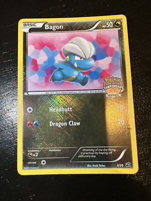 Bagon 6/20 LP Crosshatch Holo Regional Championships Stamped Promo ...