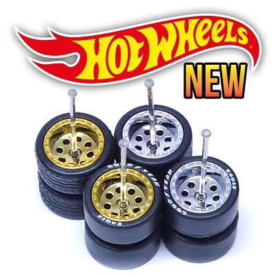 1/64 Scale 8 HOLE v5 Real Rider Wheels Rims Tires Set for Custom Hot ...