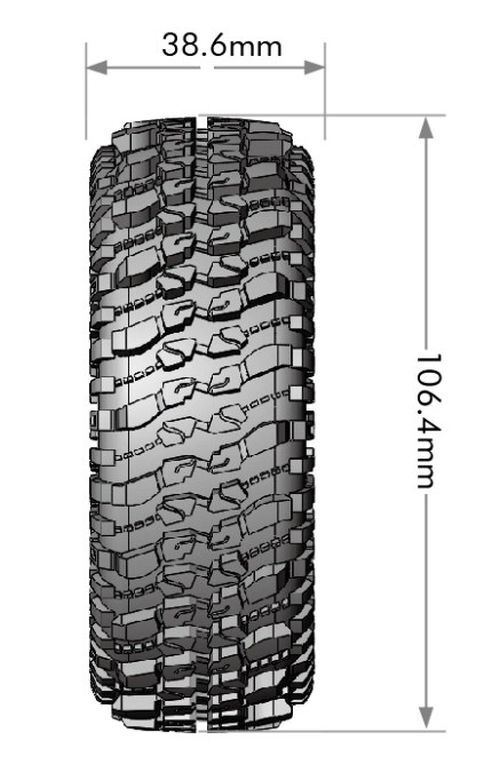 CR-Champ 1/10 1.9" Crawler Class 1 Tires, 12mm Hex, Super Soft, Black ...