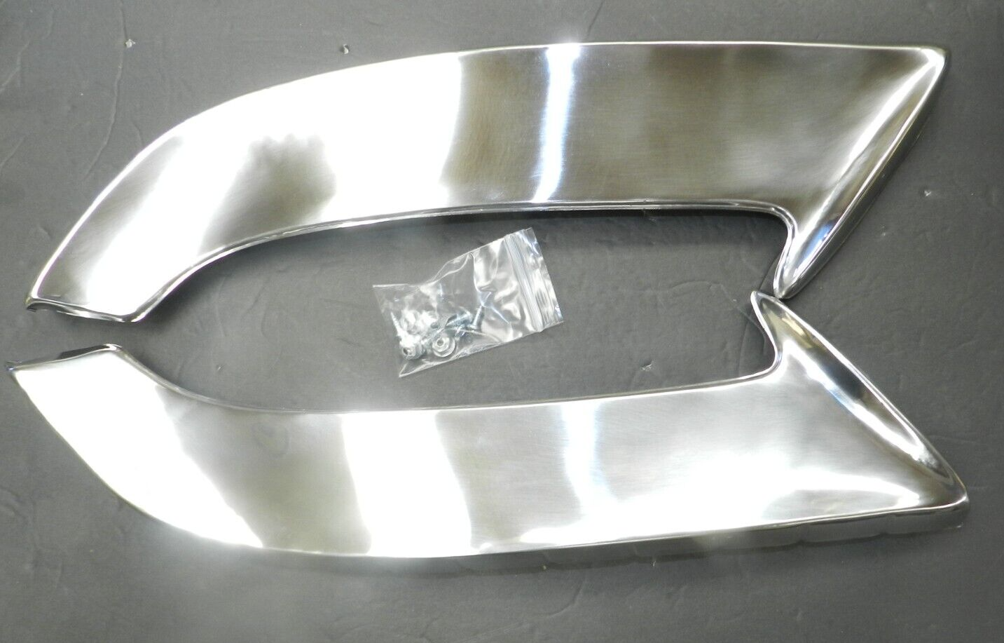 1955 55 Chevy Chevrolet Pair Stainless Front Fender Gravel Shields ...