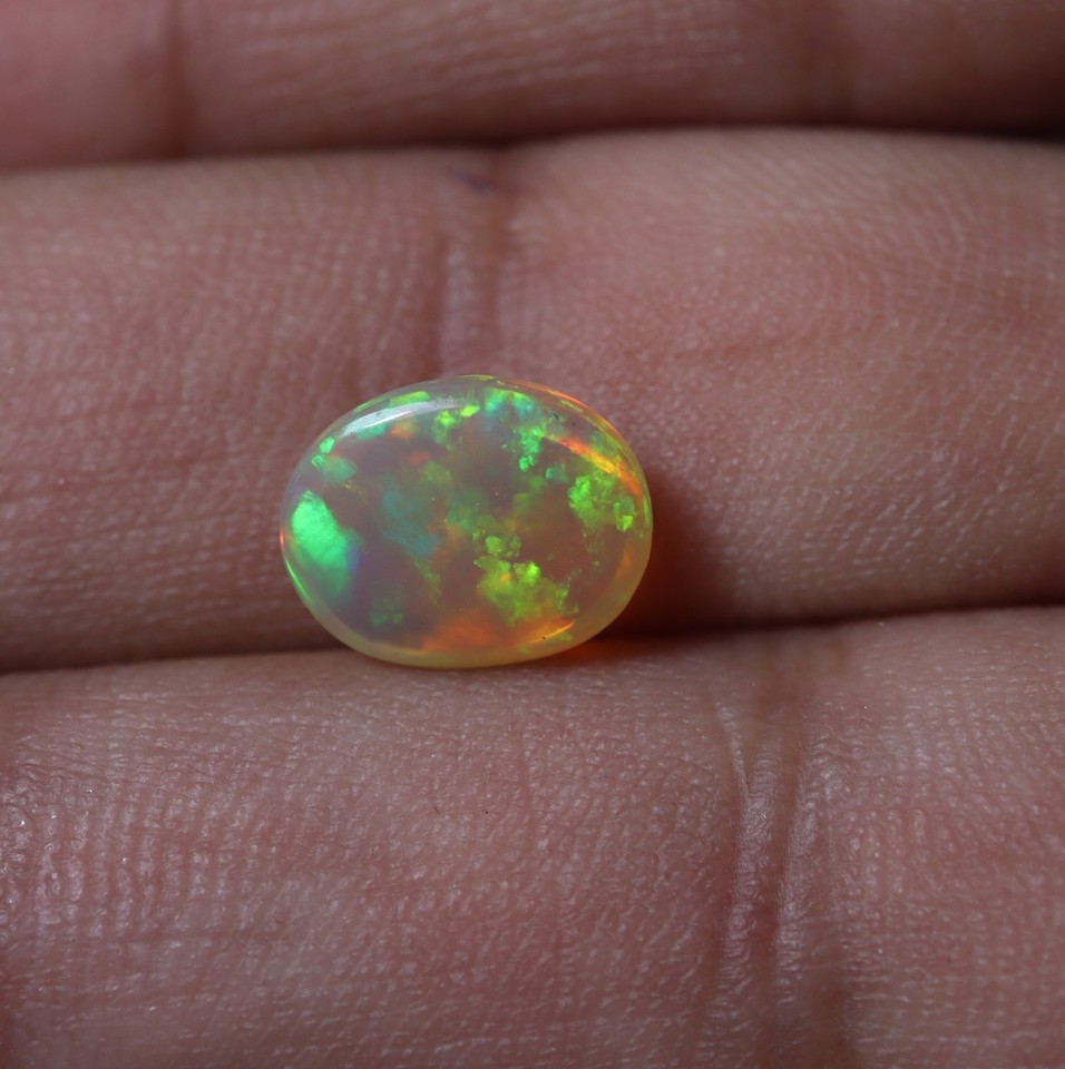 2.1 Cts 10.7x8.8 MM Real AAA Green Red Blue Fire Ethiopian Opal Oval ...