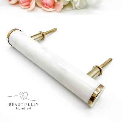 Marble drawer handle, long marble handle with brass edges | eBay Australia
